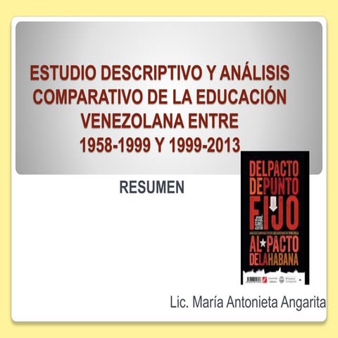 Educacion. pacto de pto fijo habana. power point | PPTX