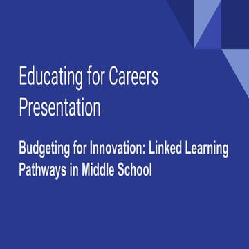 Educating for careers presentation | PPTX