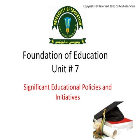 Significant Educational Policies and Initiatives | PPTX