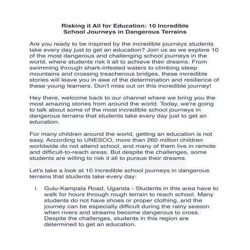 Risking it All for Education: 10 Incredible School Journeys in ...