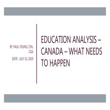 Education| Transforming of Education| Canada and around the World | PPT