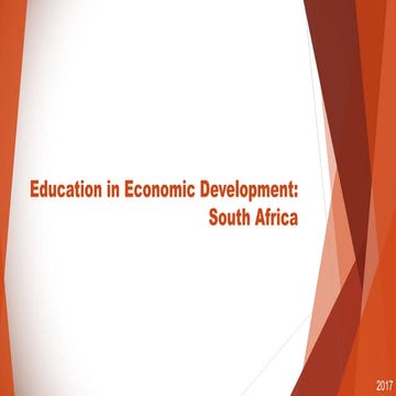 Education in economic development South Africa | PDF