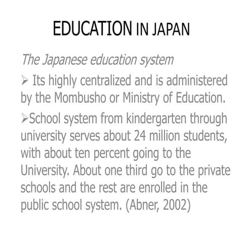 Education in Japan | PPT