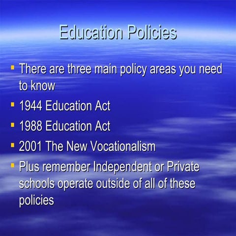 Education Policies Ppt