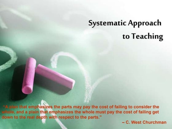Lesson 4; Systematic approach to teaching | PPT