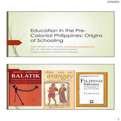 Education precolonial period | PDF