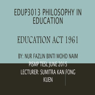 Education act 1961 | PPTX