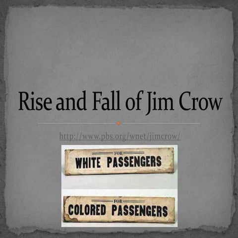 The Rise and Fall of Jim Crow | PPTX