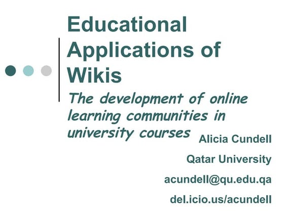 WikiSym presentation: Wiki Framework For Bl Ppt2003 V3 | PPT