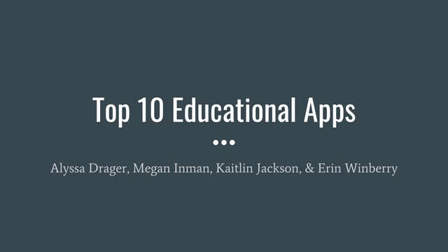 Educational Apps' Recommendations by Amanda Willard | PDF
