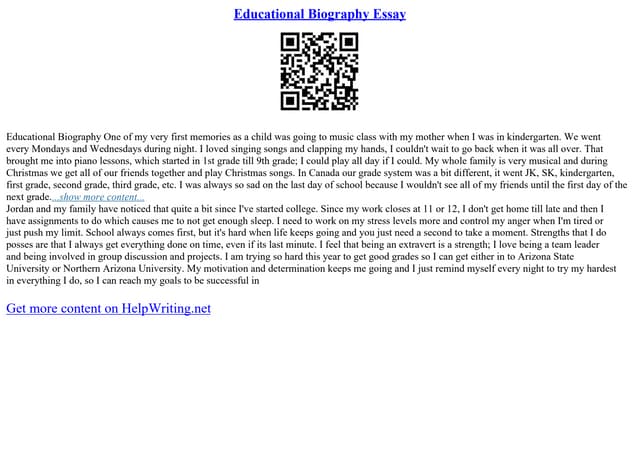 Educational Biography Essay educational-biography-essay