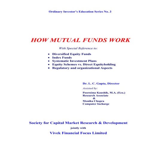 Project work on mutual funds | PDF