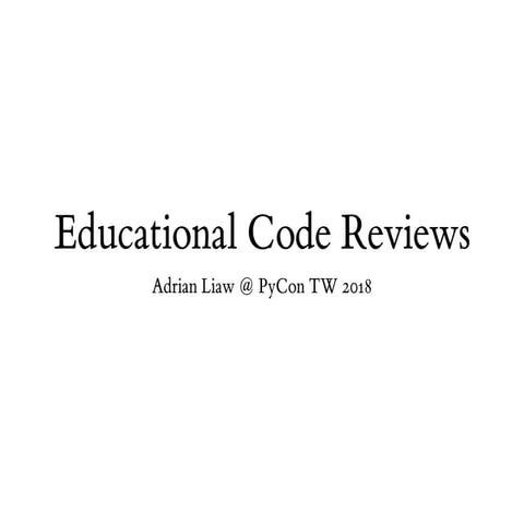 Educational Code Reviews | PDF