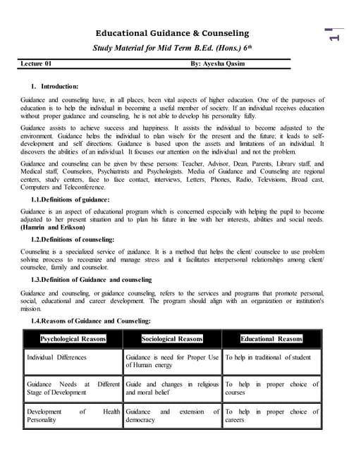 School Guidance and Counselling | PPT