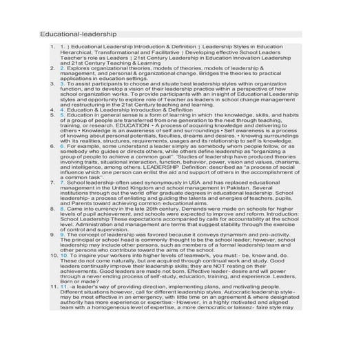 Educational leadership | DOCX