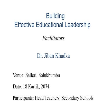 Building Educational leadership | PPT