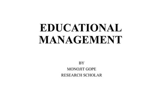 Theories of Educational Management | PPT