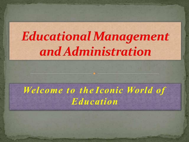 Educational planning and Management | PPTX