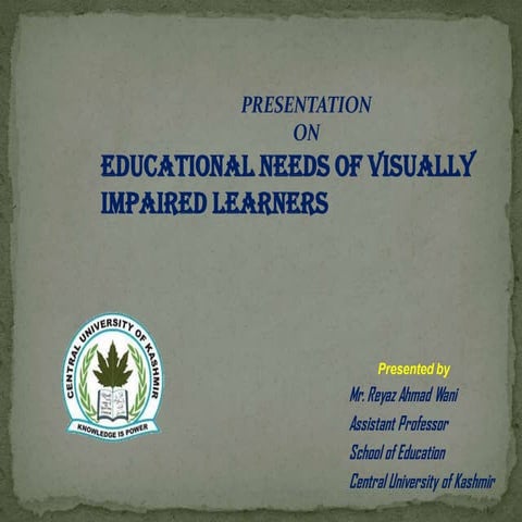 Educational needs of visually impaired pdf | PDF
