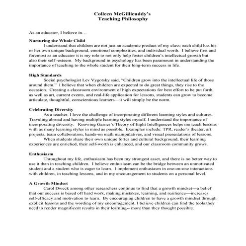 My teaching philosophy | PPTX