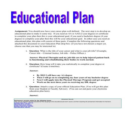 Educational plan | DOC