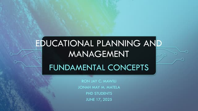 Educational planning and Management | PPTX