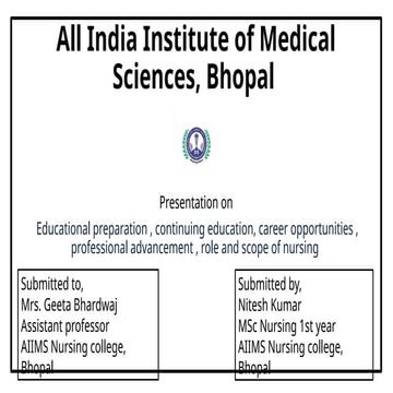 _ Educational preparation , continuing education, career opportunities , professional ...