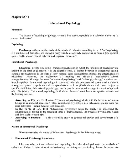 Educational Psychology with its nature, scope and functions | PPT