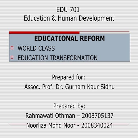 Educational reform | PPT