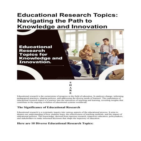 Educational Research Topics: Navigating the Path to Knowledge and ...