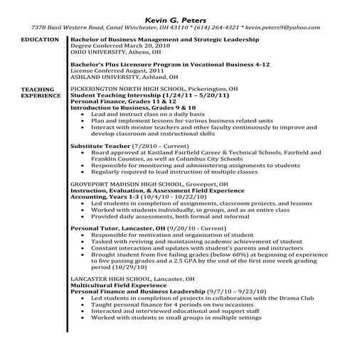 Educational Resume | DOC