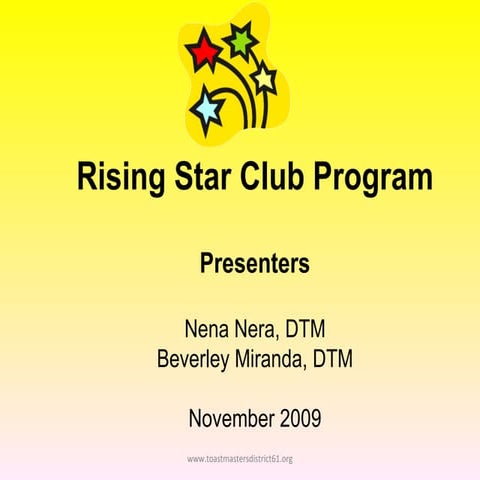 Educational Rising Star Club Program Ppp Nov 09 | PPT