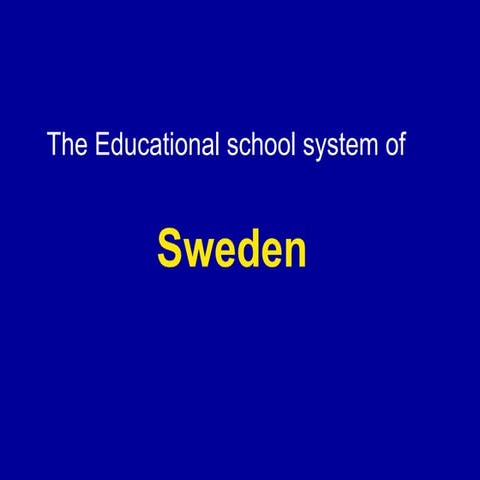 Educational System In Sweden | PPT