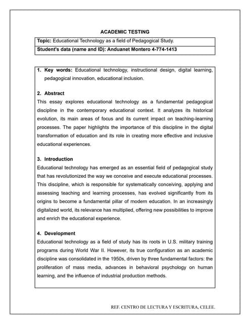 Educational Technology as a Pedagogical Field of Study | PDF