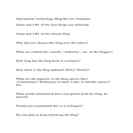 Educational Technology Blog Review TemplateName and URL of the.docx