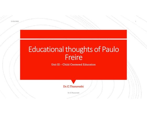 Paulo freire and adult education | PPT