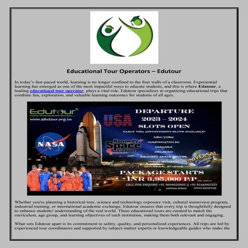 Edutour – Trusted Educational Tour Operators for Experiential Learning ...