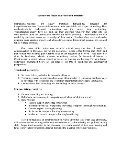 Different Types of Instructional Materials | PPTX | Science
