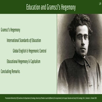 Education and Gramsci's Hegemony | PDF