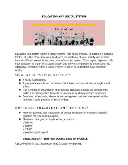 Social system of the school | PPT