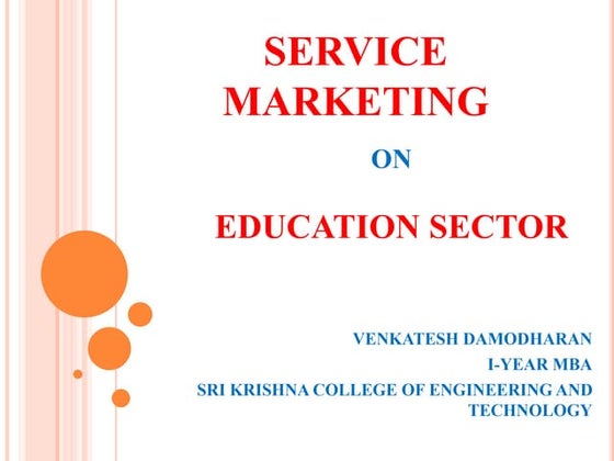 Marketing service education sector in india | PPT