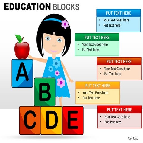 Education blocks powerpoint presentation templates | PPTX | Computer ...