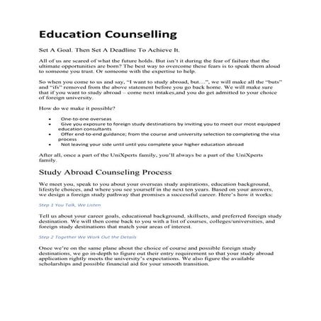 Education counselling | PDF