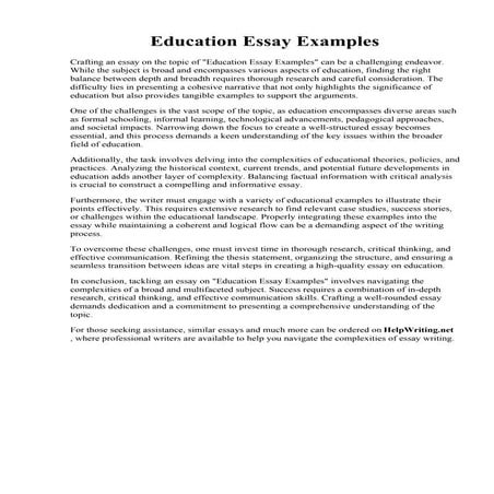 Education Essay Examples | PDF