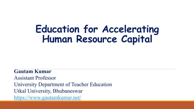 Human capital formation in India project for class 12 | PDF