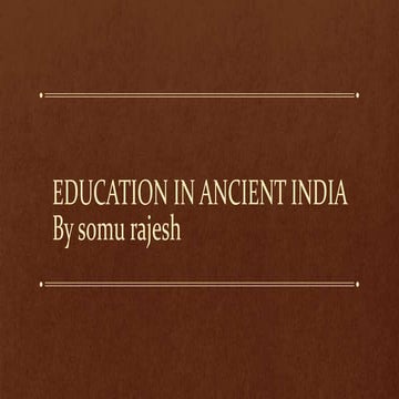 Ancient Indian Gurukul Education System | PPTX