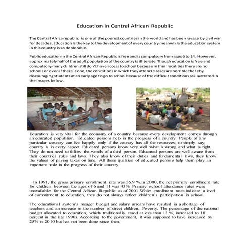 Education in central africa republic | DOCX