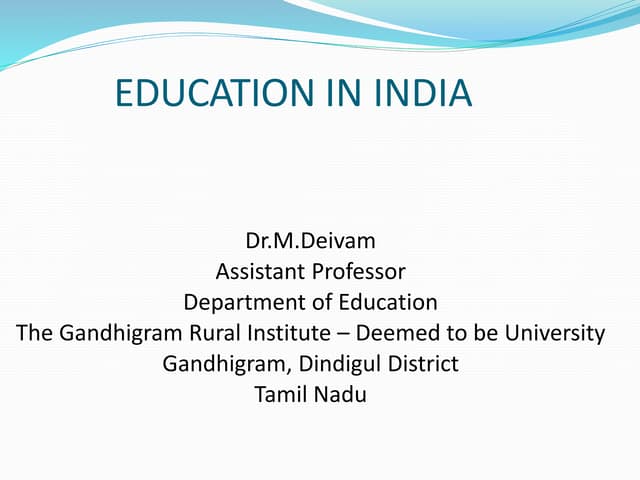 Education system in india | PPTX