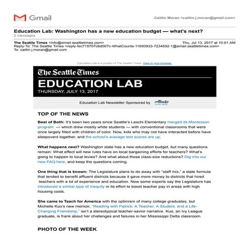 Education lab newsletter | PDF
