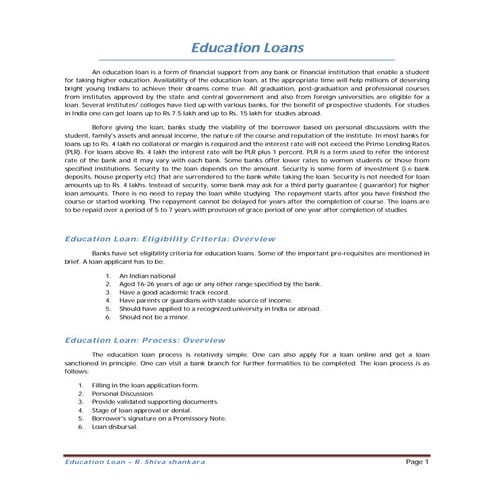 Education Loan | PDF